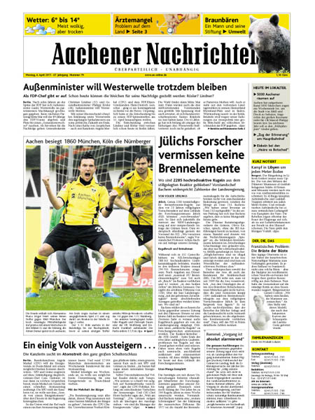 Aachener Nachrichten als kostenloses Probeabo online bestellen. - Aachener Nachrichten Stadt