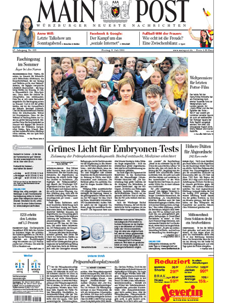 Mainpost als kostenloses Probeabo online bestellen - Mainpost